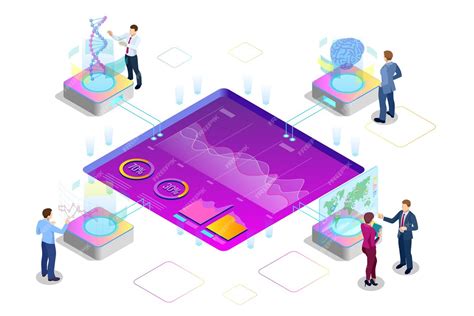 Premium Vector Isometric Big Data Network Visualization Advanced