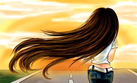 Long Haired Girl Anime Wallpapers Wallpaper Cave