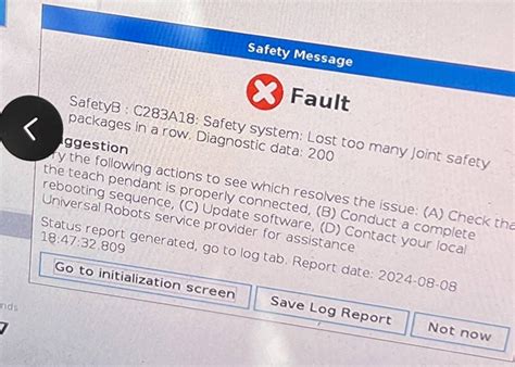 fault c283a18 lost too many joints technical questions universal