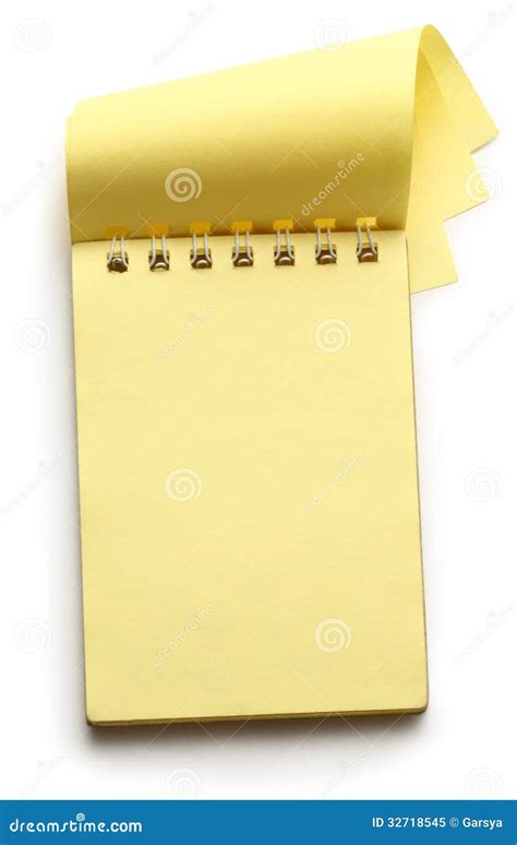 Open Yellow Notepad Stock Image Image Of Stationary 32718545