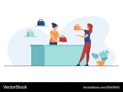 Shop Assistant Helping Female Customer To Choose Vector Image