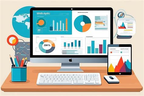 Flat Vector Illustration Of Web Analytics Information And Development Website Statistic