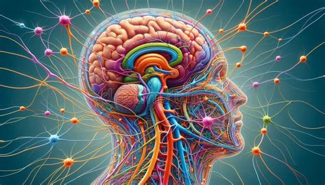 Intricate Neural Connections In Human Brain Visualization Stock