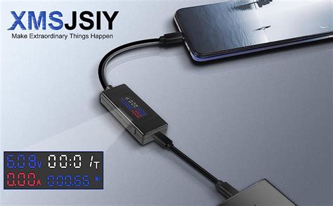 XMSJSIY USB C Voltage Tester Meter 4 30V 0 6 5A 195W Type C USB C Voltage Amps Power Digital