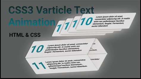 Create 3d Css Vertical Text Animation Using Html And Css Css Text Animation Youtube