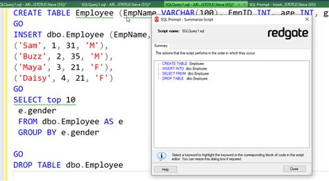 Summarizing A Script With Sql Prompt Voice Of The Dba