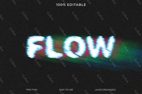 Flow Font Style Text Effect Photoshop Premium Psd File