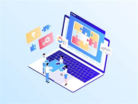 Problem Solving Isometric Illustration Light Gradient Suitable For