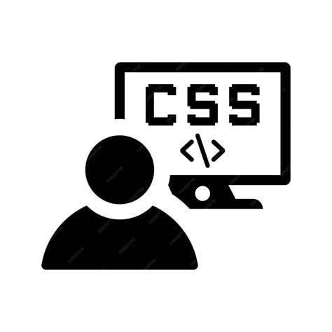 Premium Vector Coding Css Developer Icon Black Vector Graphics