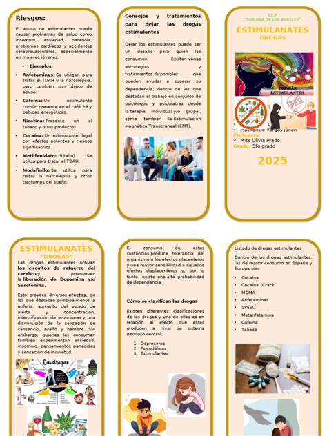 Triptico De Las Drogas Pdf Estimulante Drogas