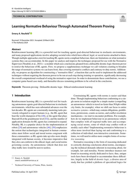 Pdf Learning Normative Behaviour Through Automated Theorem Proving