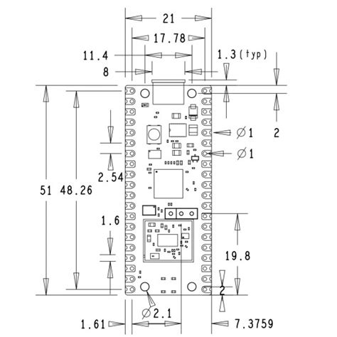 Raspberry Pi W Pico Rp2040 32bit Arm Cortex M0