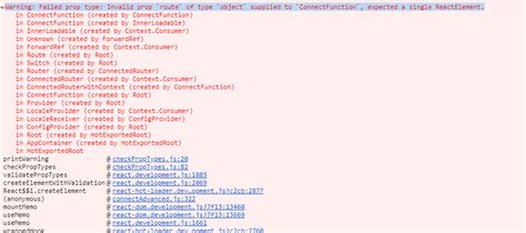 Warning Failed Prop Type Invalid Prop `route` Of Type `object` Supplied To `connectfunction