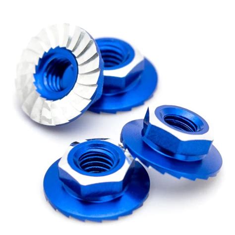 1up Racing Lockdown 7075 Aluminium M4 Flanged And Serrated Wheel Nuts