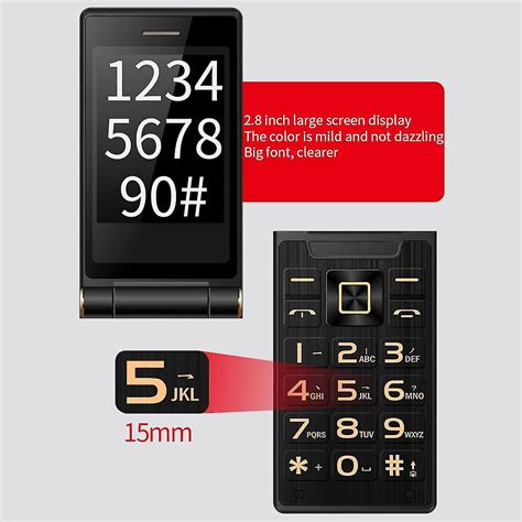 Senior Flip Phone 3inch Dual SIM Dual Standby Dual Screen Loud Volume Flip Cell Phone For