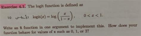 Solved Exercise The Logit Function Is Defined As Ti Chegg
