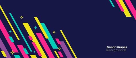 다채로운 추상적인 기하학적 라인 모양 검은 배경 프리미엄 벡터