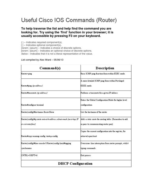 Cisco Ios Commands Pdf Router Computing Ip Address