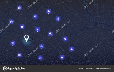 Abstract Map City Gps Pins Direction Markers Navigation Street Road Stock Vector By Aqi