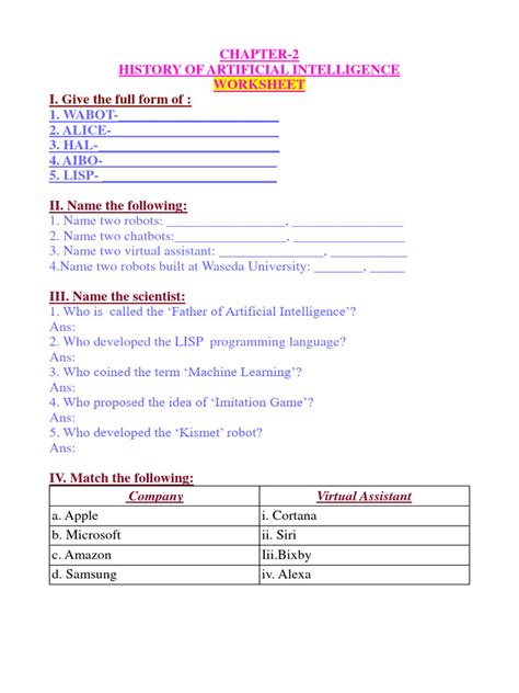 Ai Chapter 2 Worksheet Pdf