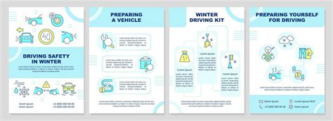 Wintertime Driving Safety Rules Brochure Template Leaflet Design With