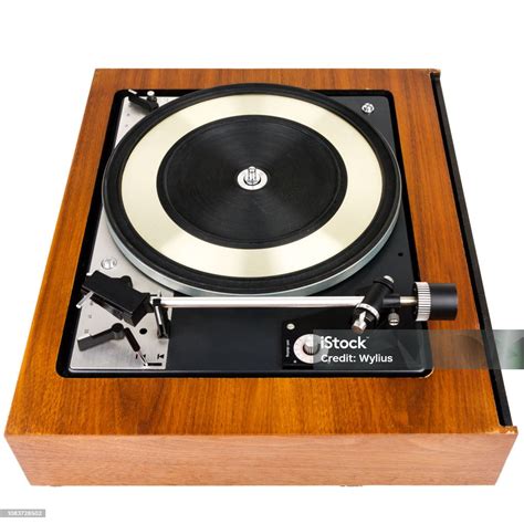 빈티지 턴테이블 비닐 레코드 플레이어 흰색 절연의 측면 보기 Dj에 대한 스톡 사진 및 기타 이미지 Dj 검은색 과거 Istock