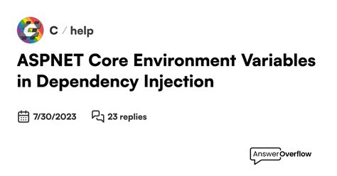 Aspnet Core Environment Variables In Dependency Injection C