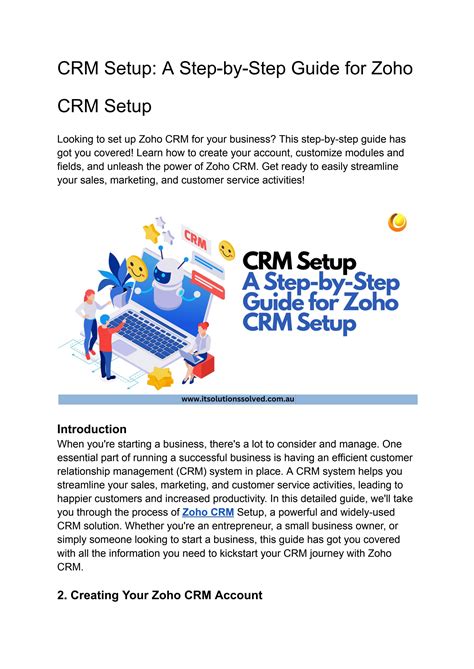 crm setup a step by step guide for zoho crm setup by itsolutionssolved