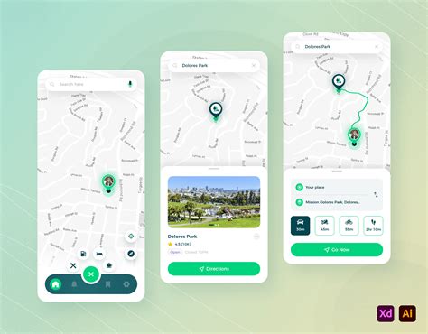 Map Navigation App UI Kit Behance