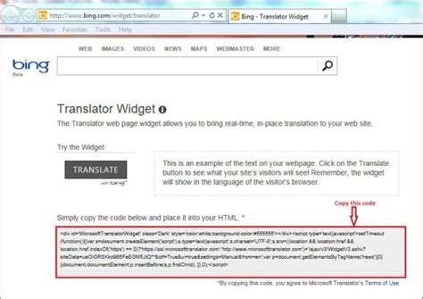 translate your web site using bing translator widget ~ dot net my life