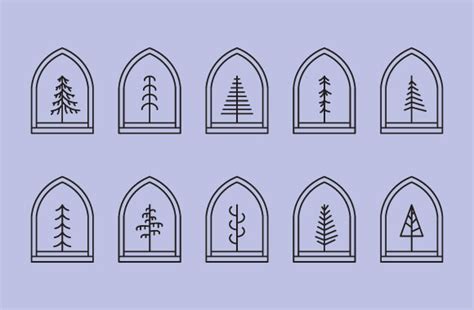 Set Of Tree Line Art Minimalist Simple Graphic By REIKY84 Creative Fabrica