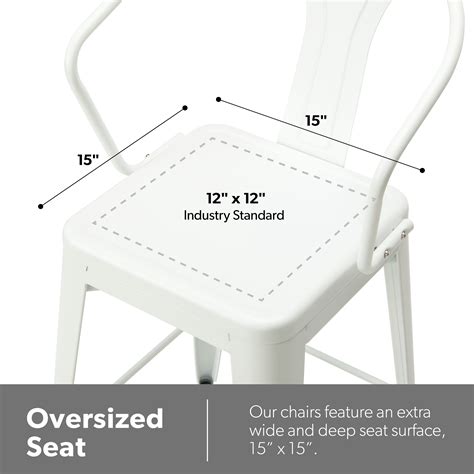 Ofm Industrial Modern 4 Mid Back Metal Stools Indooroutdoor Bar