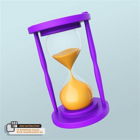 흰색 배경에 고립 된 모래 시계 3d 아이콘 그림 프리미엄 Psd 파일