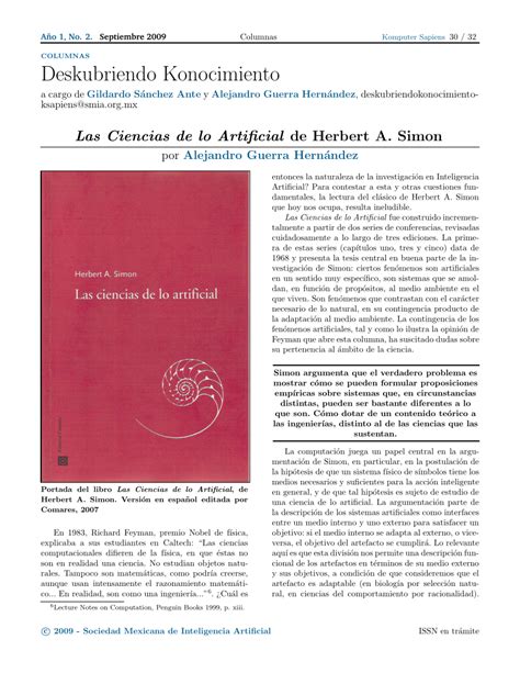Pdf Las Ciencias De Lo Artificial De Herbert A Simon