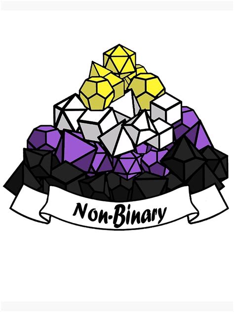 Non Binary Dnd Dice Poster For Sale By Mochimonster88 Redbubble