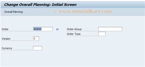 KO12 SAP Tcode Change Order Plan Overall Year KO12 SAP Tcode Change Order Plan Overall Year