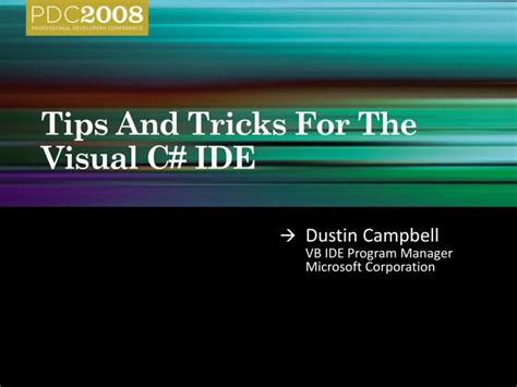 Ppt Tips And Tricks For The Visual C Ide Powerpoint Presentation Free Download Id335038