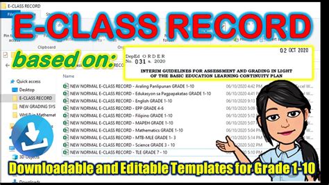 Updated And Automated E Class Record Youtube
