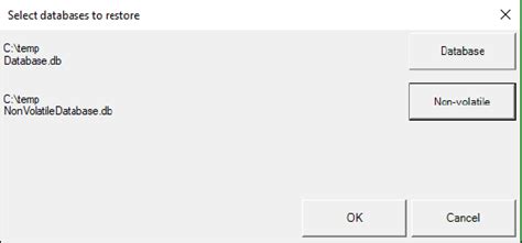 Restore Databases Action