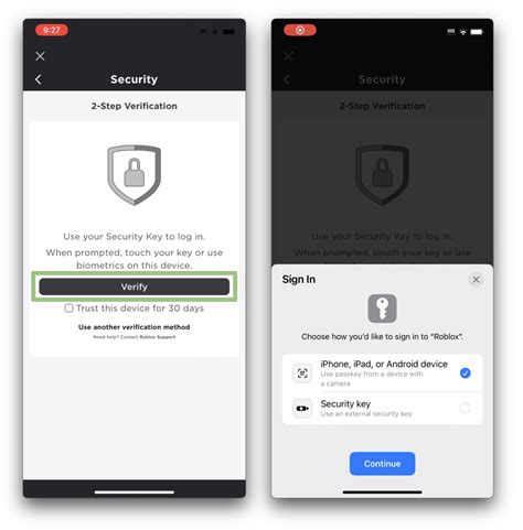 2fa Via Security Key Now Available On The Roblox Ios App