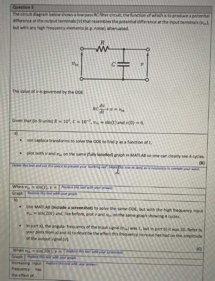 Solved Question The Circuit Diagram Below Shows A Low Pass Chegg