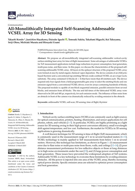 Pdf All Monolithically Integrated Self Scanning Addressable Vcsel Array For 3d Sensing Pdf All Monolithically Integrated Self Scanning Addressable Vcsel Array For 3d Sensing