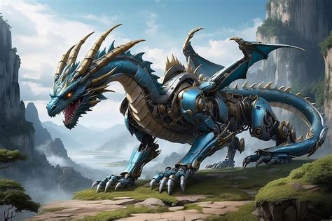Premium Photo Fantasy Robotic Dragon