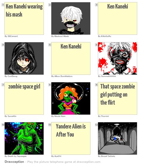 Ken Kaneki Wearing His Mask Drawception