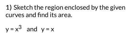 Solved Sketch The Region Enclosed By The Given Curves