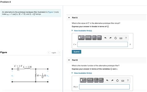 Solved Problem An Alternative To The Prototype Bandpass Chegg