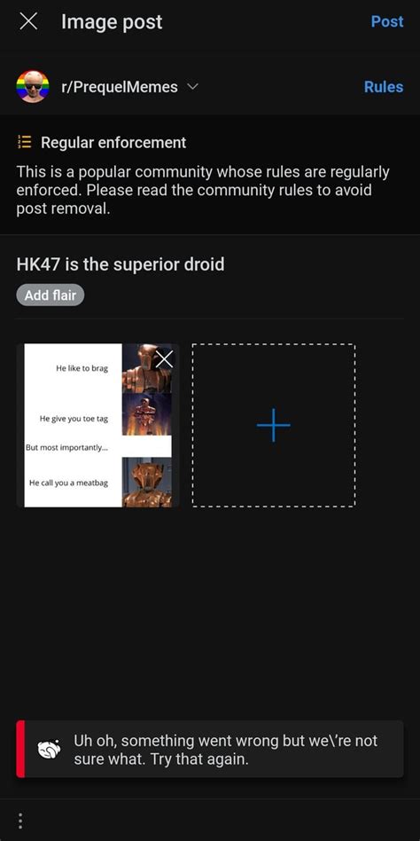 Pop Up Error Message In Andoid Mobile App Contains An Anomalous