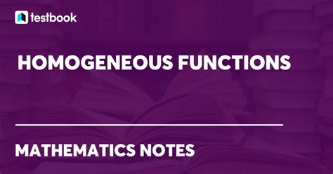 Homogeneous Function Eulers Theorem And Differential Equations