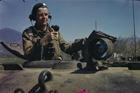 Sergeant A G Williams Of 17 21 Lancers In The Turret Of His Sherman