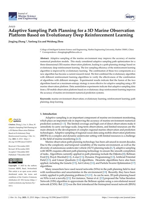 Pdf Adaptive Sampling Path Planning For A 3d Marine Observation